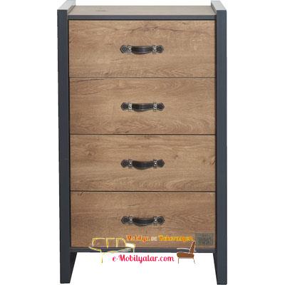 Alfemo Brooklyn Yatak Odası Takımı Yüksek Şifonyer Modeli